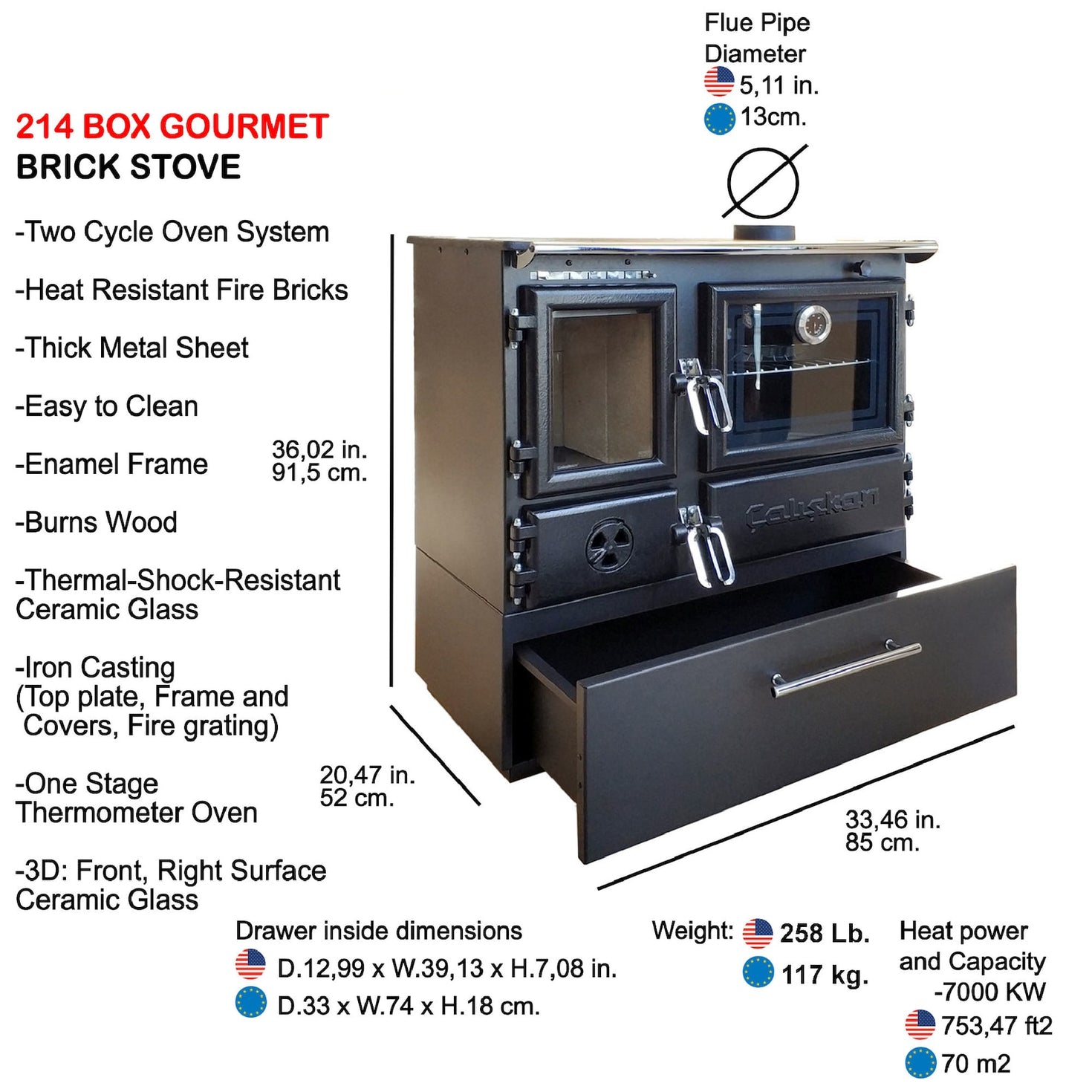 Indoor Wood Burner Stove Multifunctional Kitchen Living Room Stove for ...